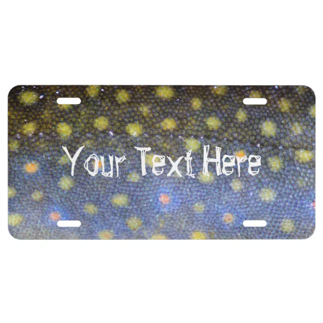 Brook Trout Scales Photography License Plate | Zazzle