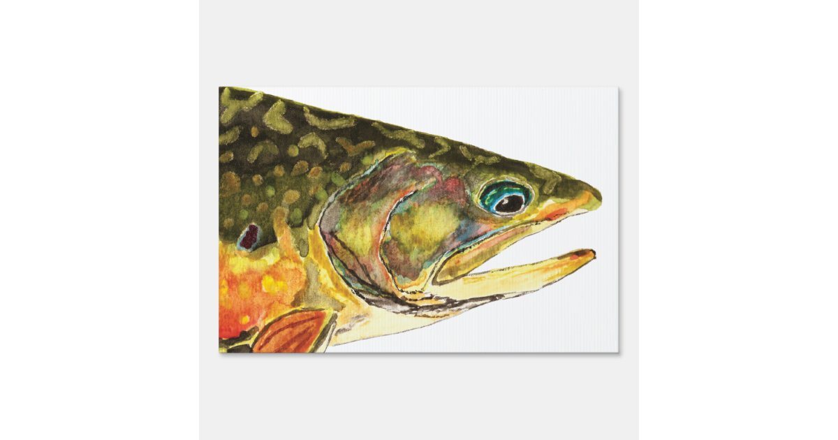 Brook Trout Yard Sign | Zazzle