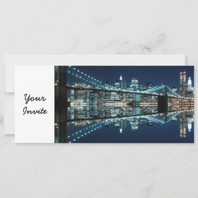 Brooklyn Bridge and Manhattan Skyline Invitation | Zazzle