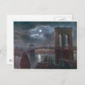Brooklyn Bridge by Moonlight Postcard | Zazzle