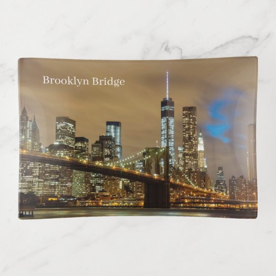 Brooklyn Bridge NY City Skyline Trinket Tray | Zazzle.com