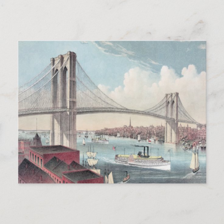 Brooklyn bridge postcard | Zazzle