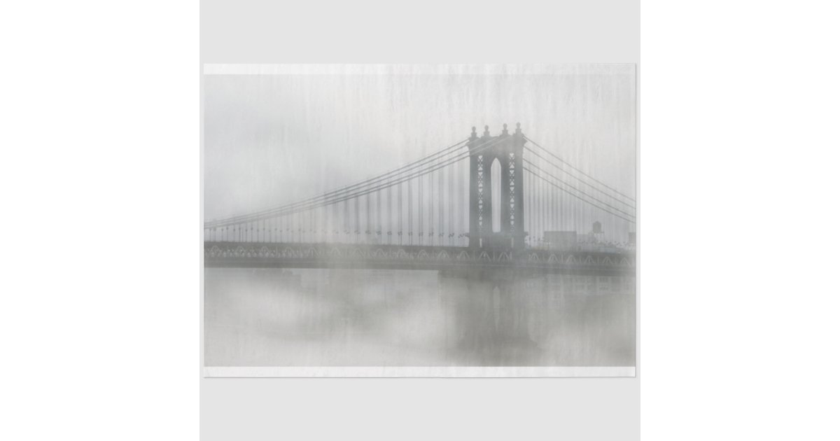 Brooklyn bridge under fog New York Tissue Paper | Zazzle
