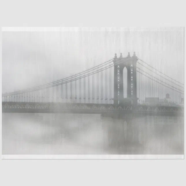 Brooklyn bridge under fog New York Tissue Paper | Zazzle