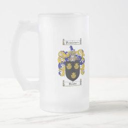 BROOKS FAMILY CREST - BROOKS COAT OF ARMS FROSTED GLASS BEER MUG | Zazzle