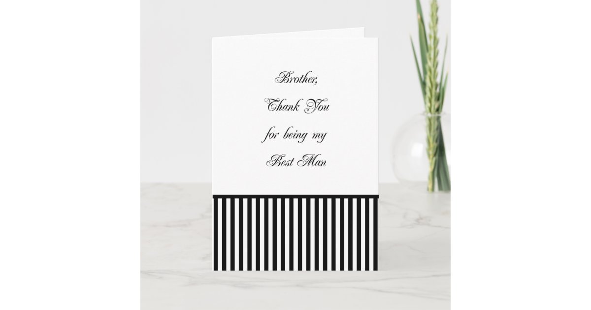 Brother Best Man Thank You Card | Zazzle