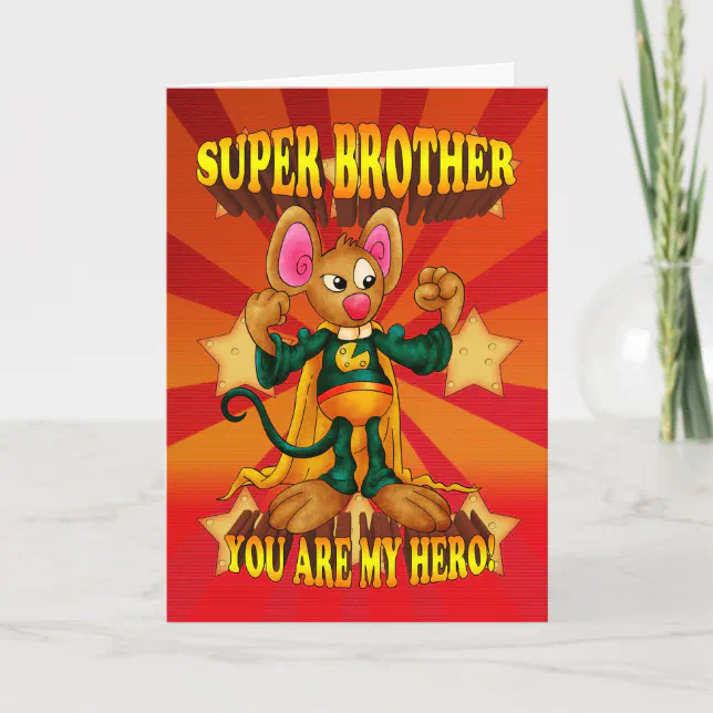 Brother Birthday Card - Super Brother Mouse Card - | Zazzle