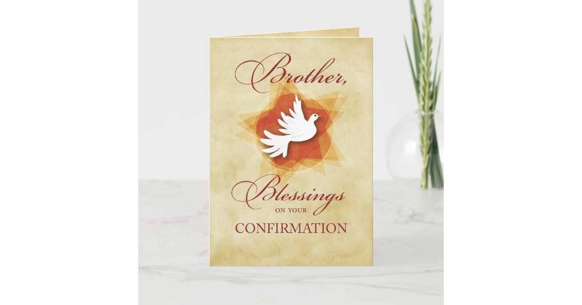 Brother, Confirmation Congratulations Dove Card | Zazzle