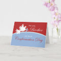 Brother Confirmation Dove on Red and Blue Card | Zazzle