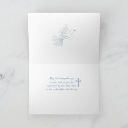 Brother Confirmation Dove on Red and Blue Card | Zazzle