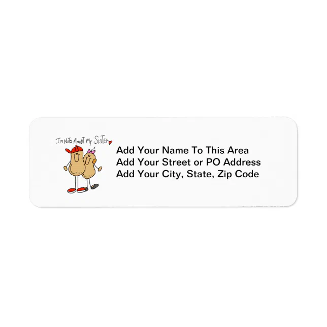 Brother-Nuts About My Sister Label | Zazzle