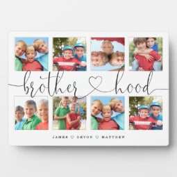 Brotherhood Script Gift For Brothers Photo Collage Plaque | Zazzle