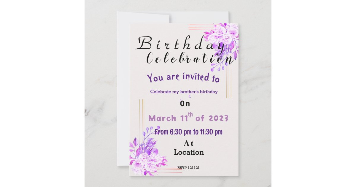 Brother's birthday invitation | Zazzle