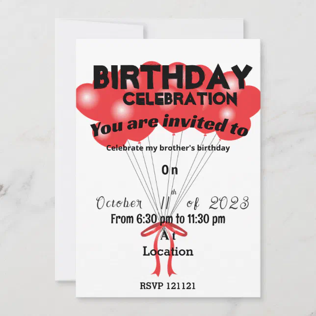 Brother's birthday invitation | Zazzle