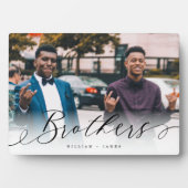 Brothers Script Gift For Brothers Photo Keepsake Plaque | Zazzle