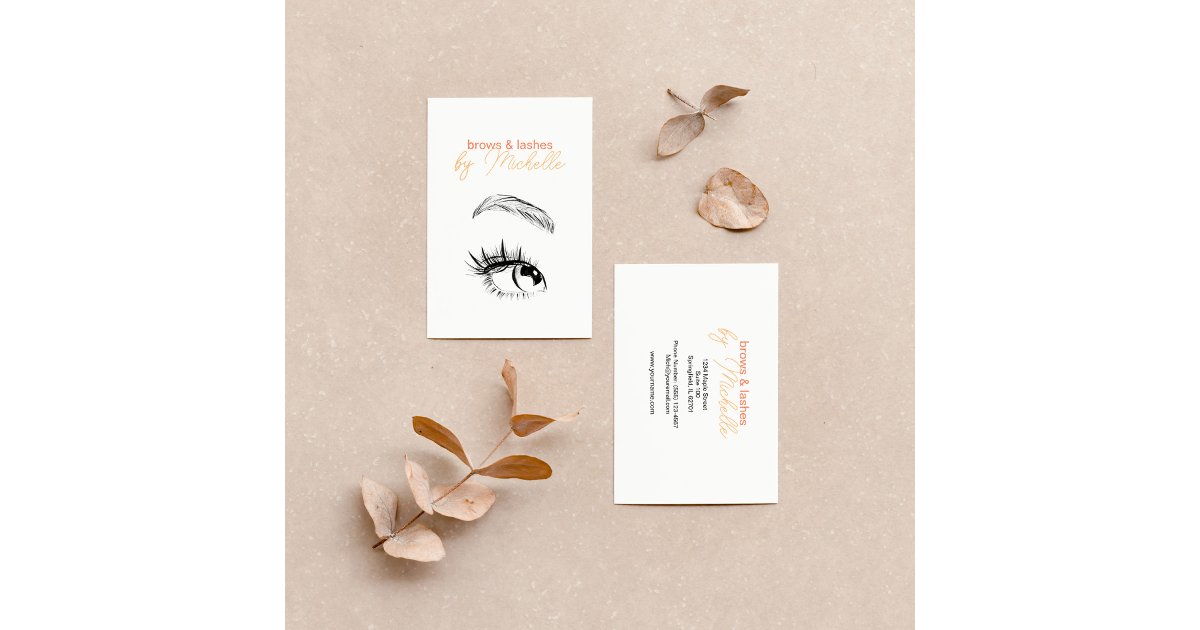 Brow Bar Microblading Lash Extensions Minimalist Business Card | Zazzle