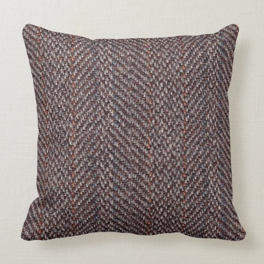 Brown and Blue Tweed Image Throw Pillow | Zazzle.com