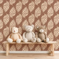Brown and Cream Tropical Leaf Pattern Wallpaper | Zazzle