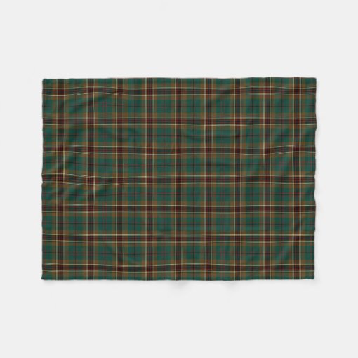 Brown and Green Plaid Murphy Tartan Fleece Blanket | Zazzle
