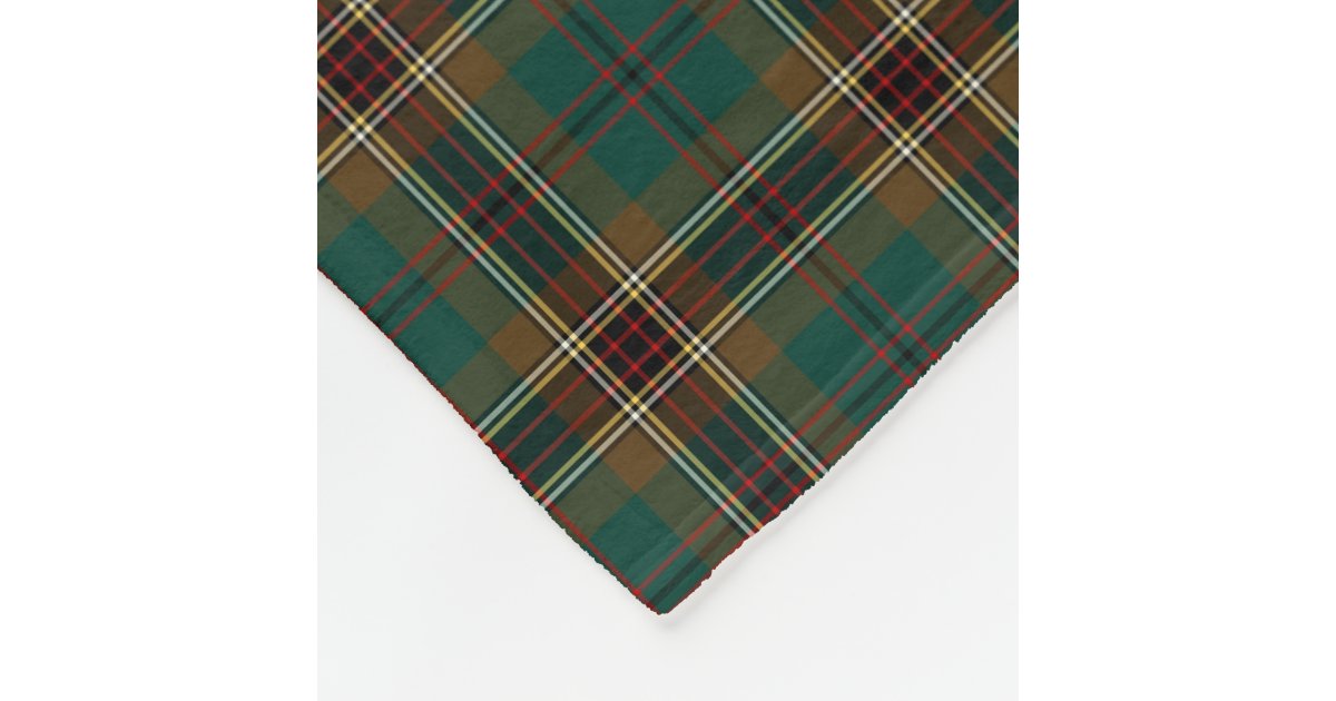 Brown and Green Plaid Murphy Tartan Fleece Blanket | Zazzle