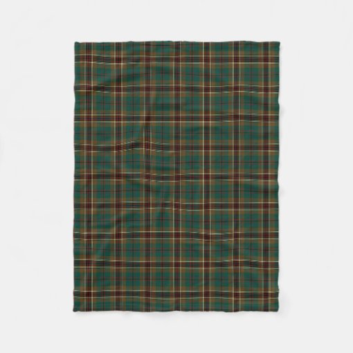 Brown and Green Plaid Murphy Tartan Fleece Blanket | Zazzle