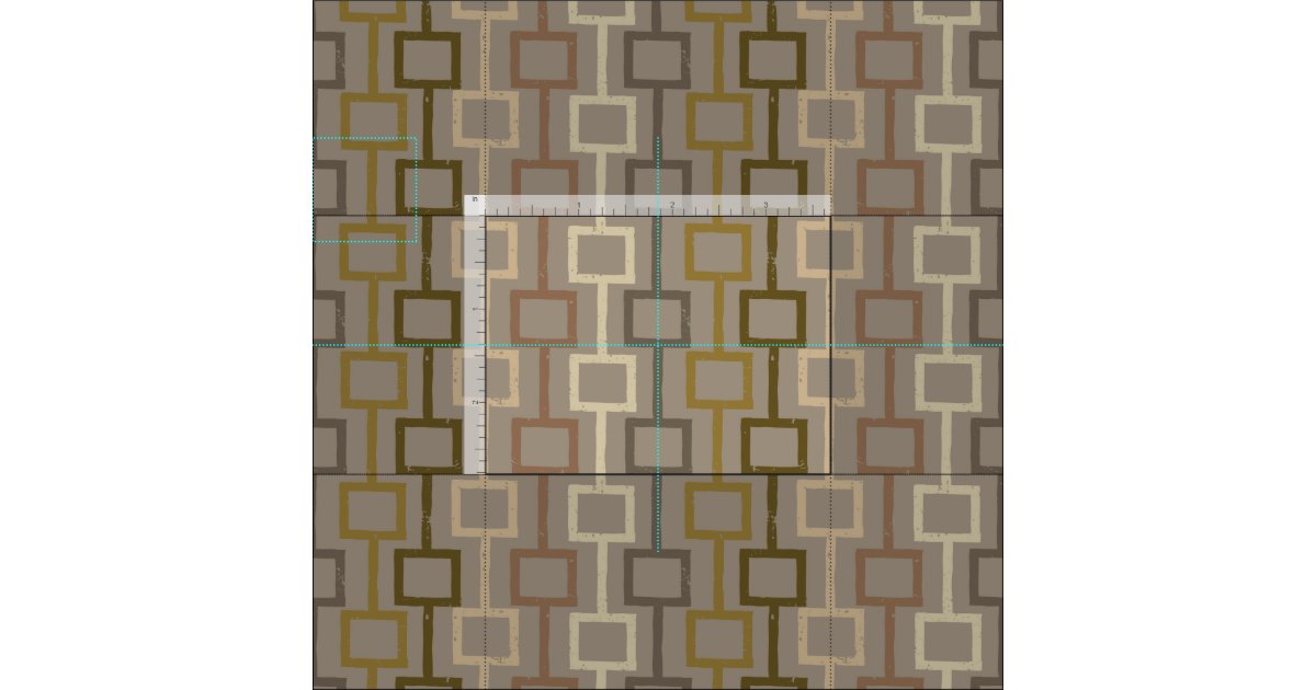 Brown and Tan Retro 1970s Geometric Pattern Fabric | Zazzle