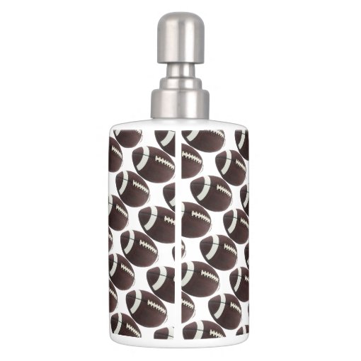 Brown and White Football Decor Man Cave Soap Dispenser And Toothbrush ...