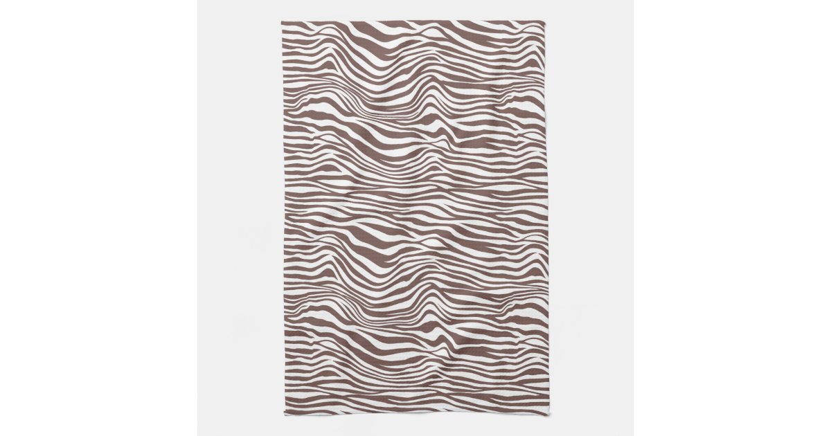 Brown Animal Zebra Print Stripes Kitchen Towel | Zazzle
