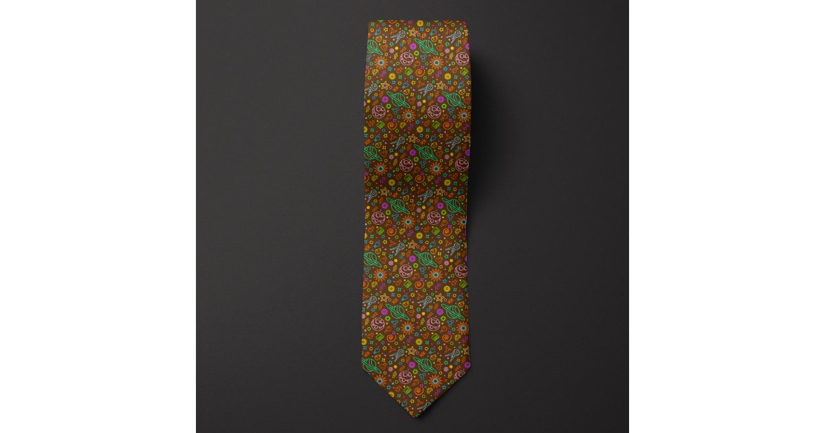 Brown Astronomy Stars and Planets Neck Tie | Zazzle