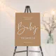 Brown Baby Shower Custom Welcome Sign Modern Boho | Zazzle