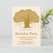 Brown Banyan Tree Birthday Party Invitation | Zazzle
