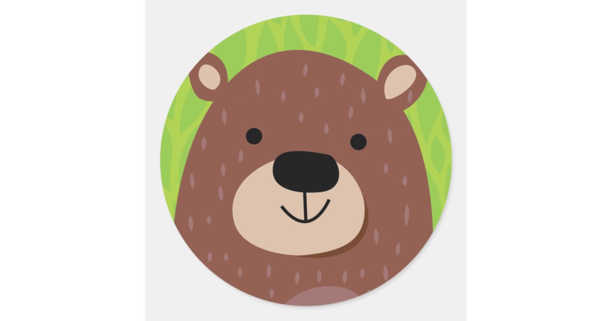 Brown Bear - Woodland Friends Classic Round Sticker | Zazzle