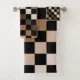 Brown Black Checkered Gingham Pattern Bath Towel Set | Zazzle
