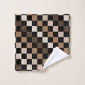 Brown Black Checkered Gingham Pattern Bath Towel Set | Zazzle