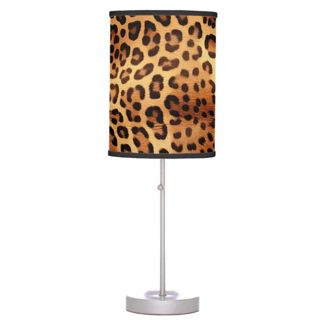 Brown Black Golden Leopard Print Table Lamp | Zazzle