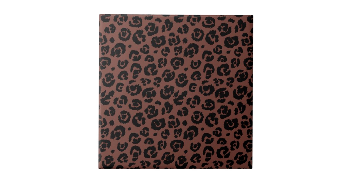Brown Black Leopard Print Ceramic Tile | Zazzle