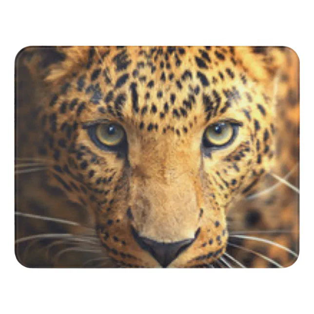 Brown Black Spotted Leopard Door Sign | Zazzle