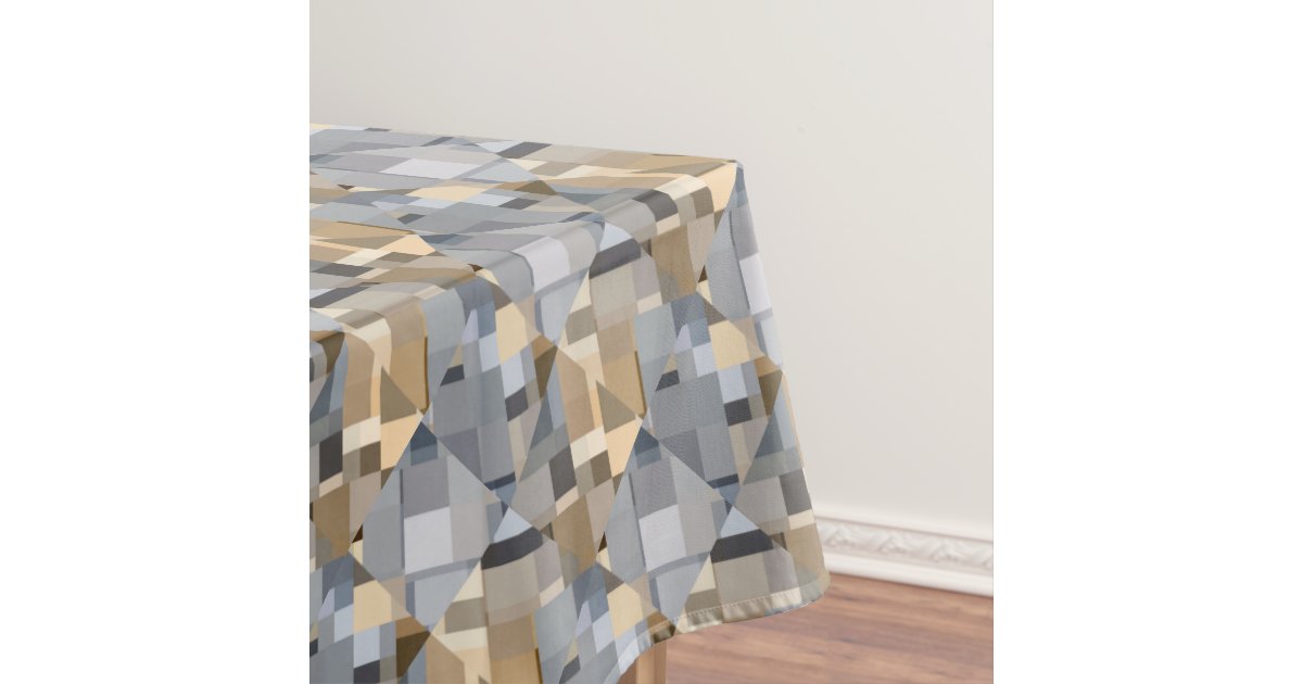 Brown/Blue Trendy Pattern Tablecloth | Zazzle