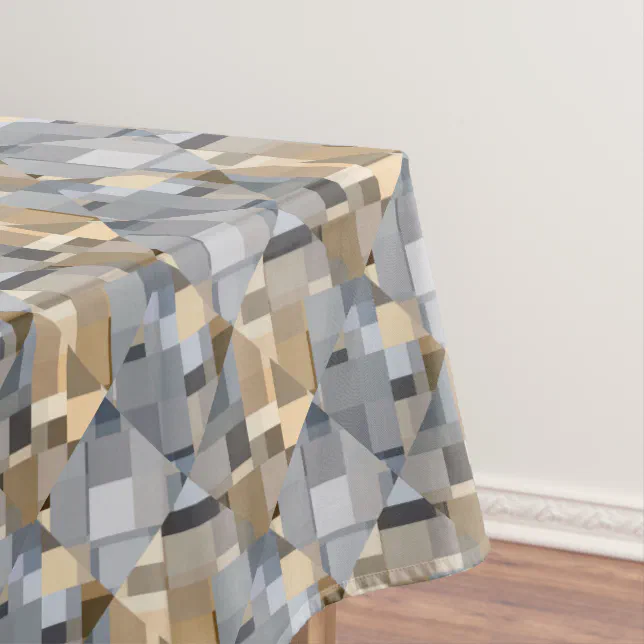 Brown/Blue Trendy Pattern Tablecloth | Zazzle