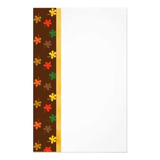 Fall Maple Leaf Border, Lined Writing Paper | Zazzle.com