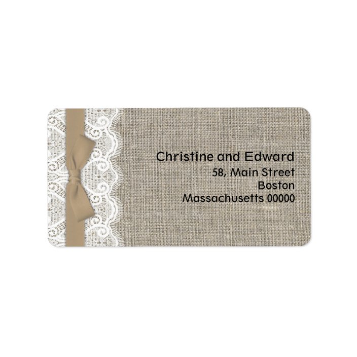 Brown Bow and Lace Address Labels | Zazzle.com