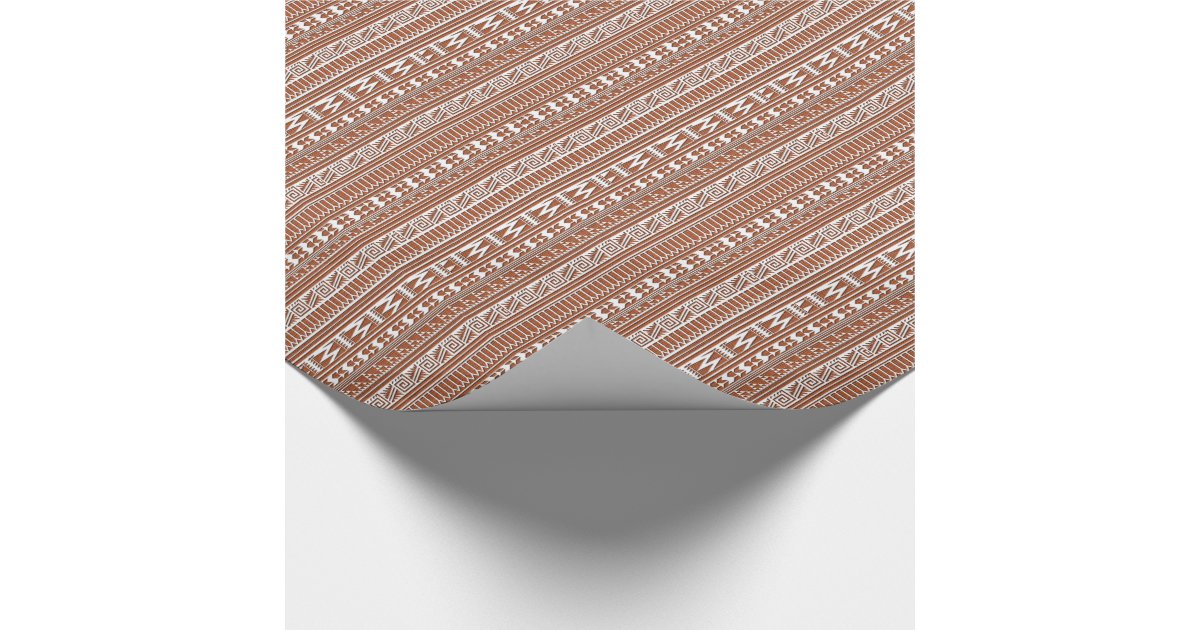 Brown Brick Geometric Aztec Tribal Print Pattern Wrapping Paper | Zazzle