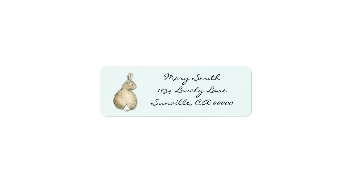 Brown Bunny Personalized Address Labels - Mint | Zazzle
