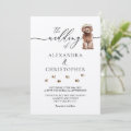 Brown Cavapoo puppy Wedding Calligraphy Invitation | Zazzle