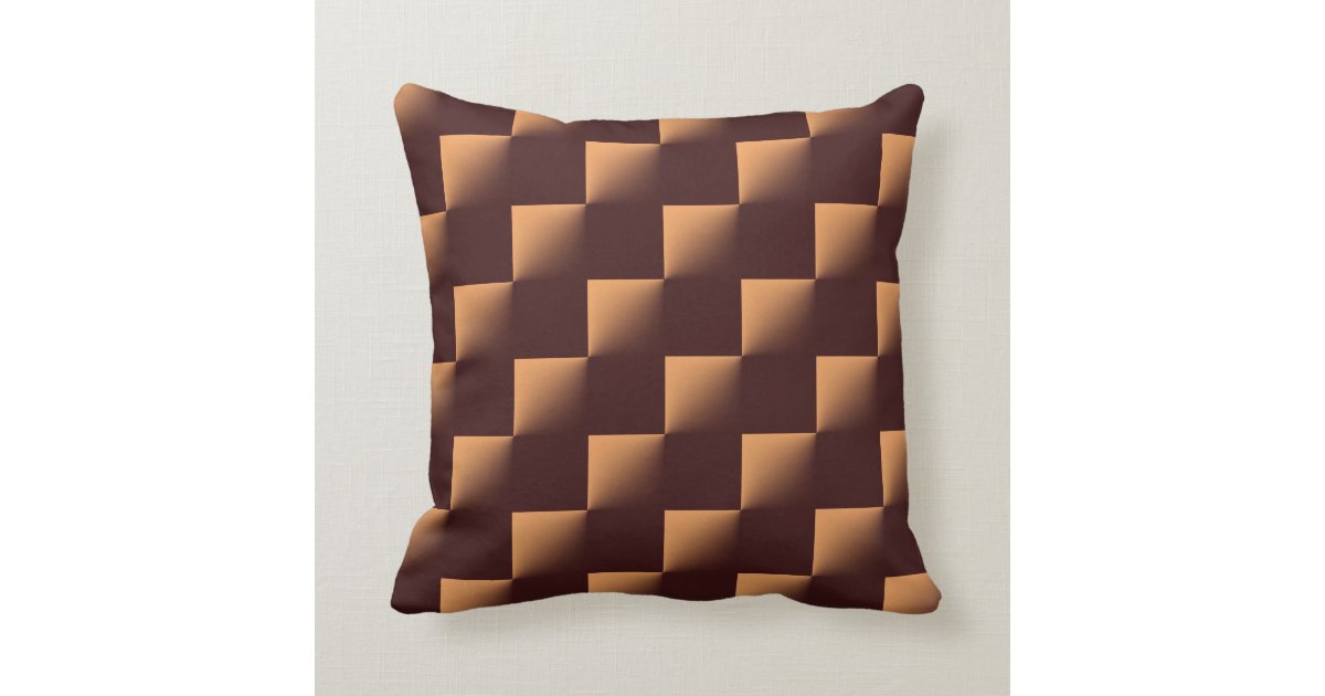 Brown Checkered Pattern Throw Pillow | Zazzle.com