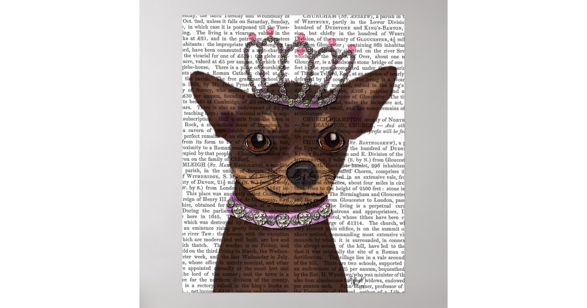 Brown Chihuahua And Tiara Poster | Zazzle