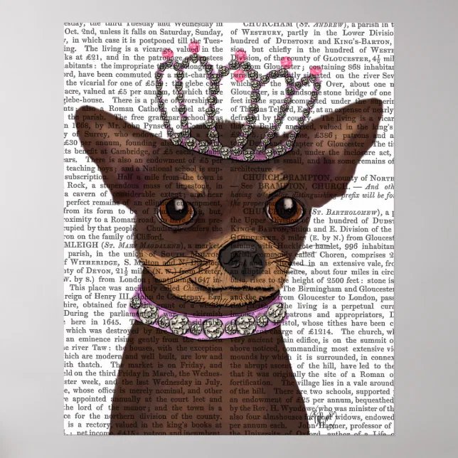 Brown Chihuahua And Tiara Poster | Zazzle