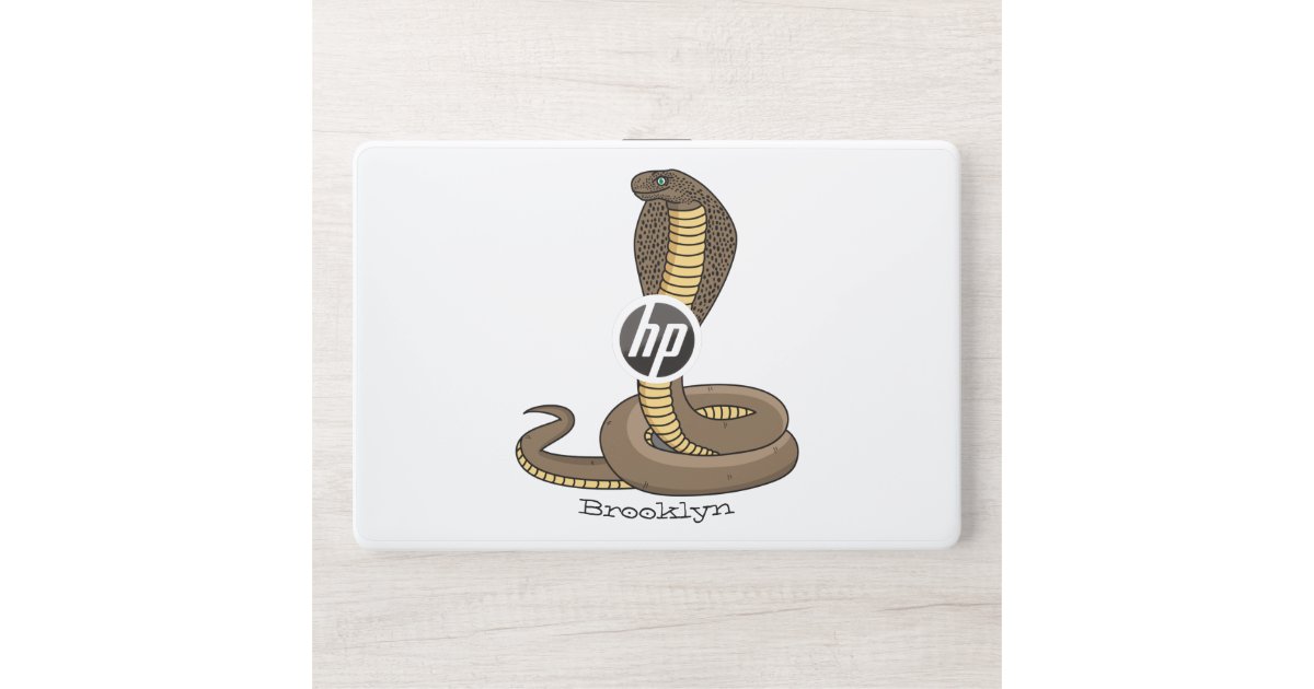 Brown cobra snake illustration HP laptop skin | Zazzle