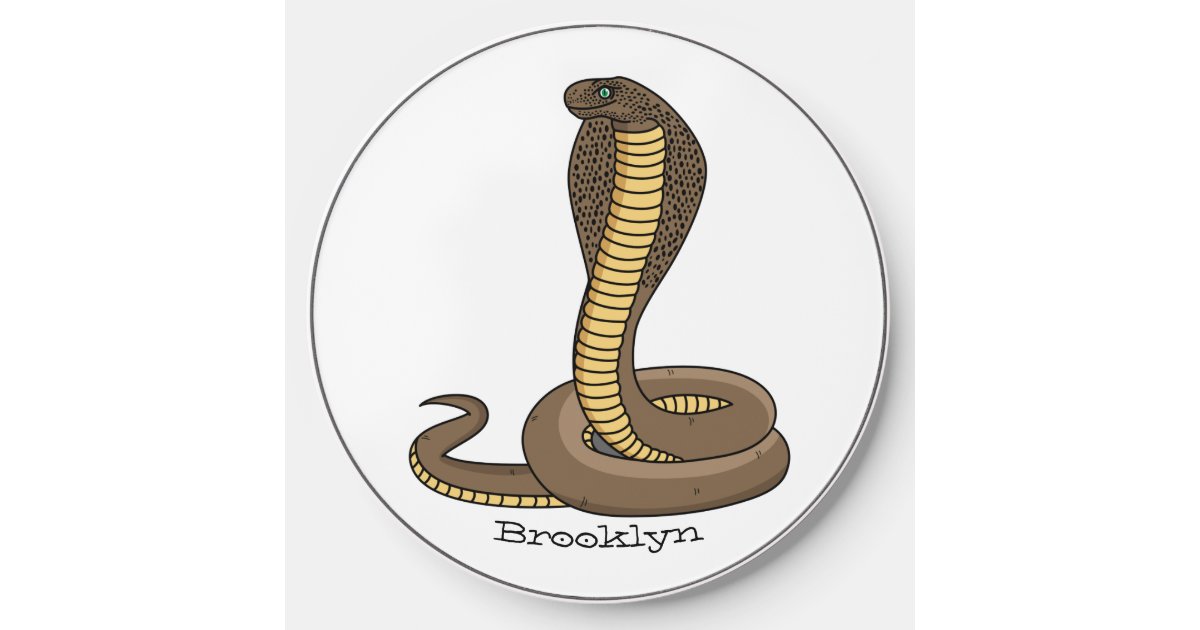 Brown cobra snake illustration wireless charger | Zazzle