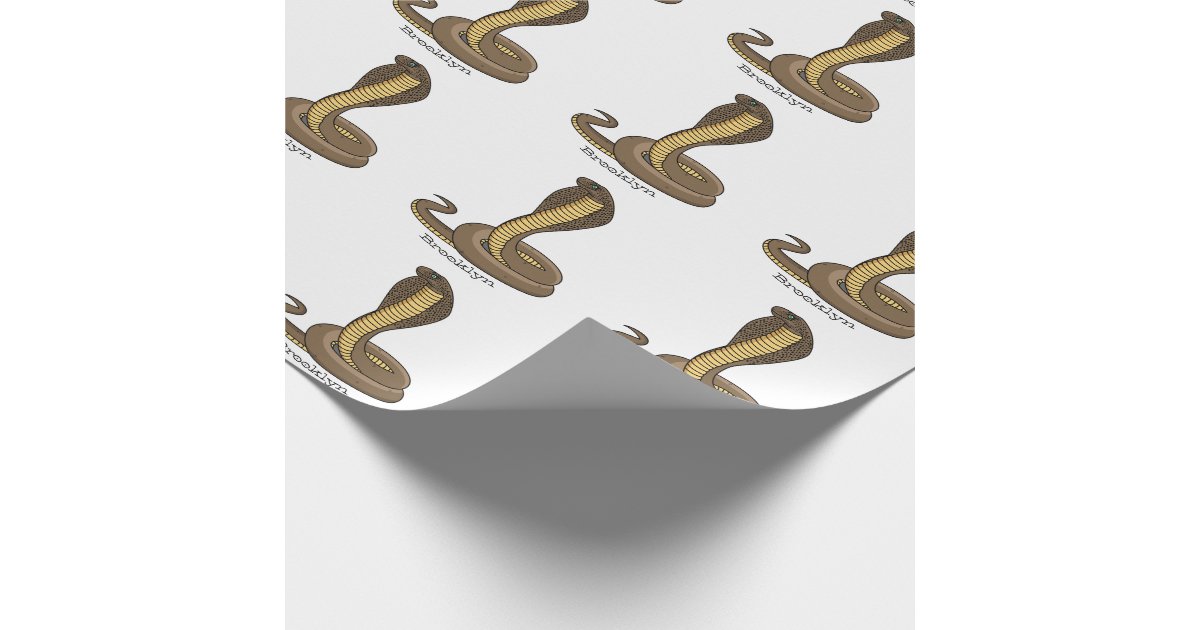 Brown cobra snake illustration wrapping paper | Zazzle
